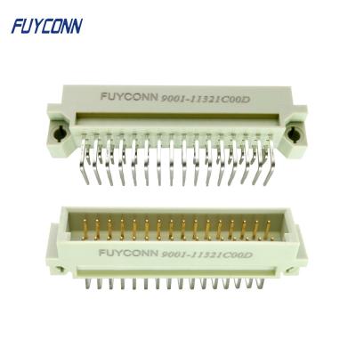 China DIN 41612 Connector 2.54mm Pitch 2x16 32 Pin Male Right Angle PCB Eurocard for sale