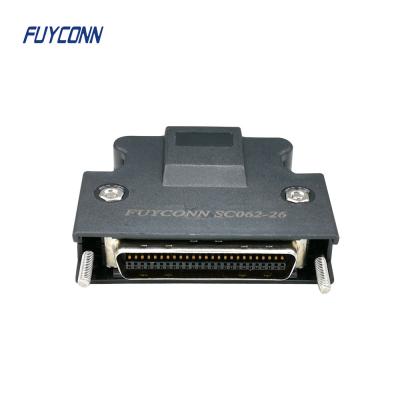 China 50-Pin Male SCSI Servo Connector with 1.27mm Centerline and Gold Plating - Solder Type with Dust Cover for sale