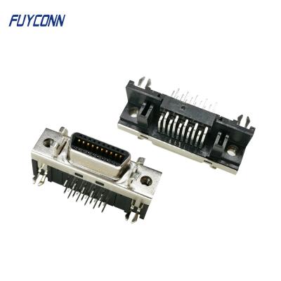 China SCSI Right Angle Female Connector 20pin Servo Mini D Ribbon MDR 1.27mm Pitch for sale