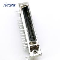 China 90 Degree PCB SCSI Connector 50pin Female Zinc Alloy Shell 1.27mm Pitch for sale