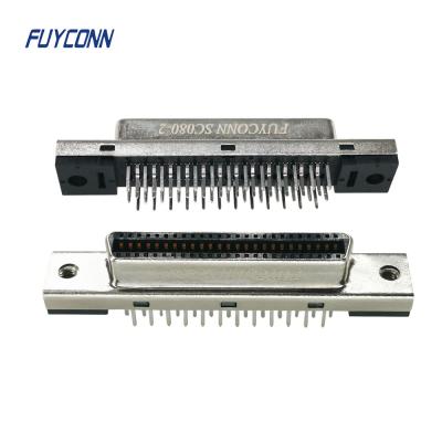 China SCSI Female Vertical PCB Connector 14P 26P 50P 1.27mm Pitch Straight Terminals for sale
