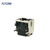 China 1 Port 1x8P 8Pin Right Angle PCB Female RJ45 Modular Connector with 1.5A 125VAC Rating and LED Indicator for sale