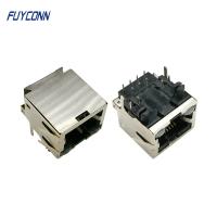 China 1 Port 1x8P 8Pin Right Angle PCB Female RJ45 Modular Connector with 1.5A 125VAC Rating and LED Indicator for sale