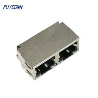 China 2 Port 16 Pin Right Angle PCB RJ45 Connector with PBT Insulator - 125V AC Rating, 1.5A Current for sale