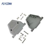 China 180 Degree Straight Plastic D Sub Hood For 37 Pin DB Connector Gray Black for sale