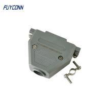 China 180 Degree Straight Plastic D Sub Hood For 37 Pin DB Connector Gray Black for sale