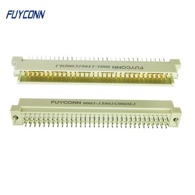 China Euro DIN 41612 Connector PCB Vertical 3 Row 96 Pin Male Right Angle 2.54mm for sale