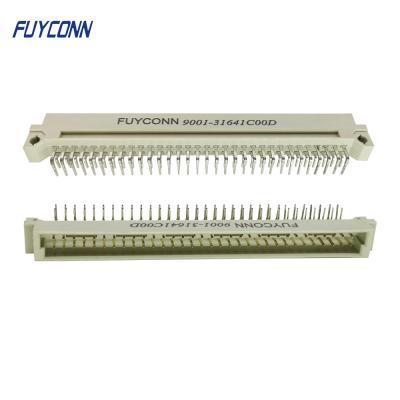 China DIN 41612 64 Pin 2 Row Right Angle PCB Male Plug Eurocard Connector 2.54mm Pitch for sale