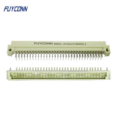 China DIN 41612 64 Pin Male Right Angle PCB Eurocard Connector 2.54mm Pitch 2 Rows for sale