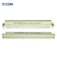 China 64-Pin Female DIN 41612 Eurocard Connector with Board Lock - 2A Current Rating, 2.54mm Pitch, Right Angle PCB Mount for sale
