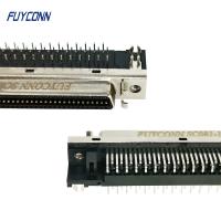 China 68-Pin SCSI Right Angle Female Connector 1.27mm Pitch with Fixness Hanger for Servo Applications for sale