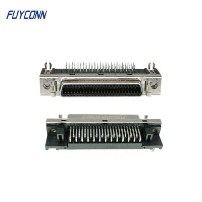 China 50 Pin Female SCSI Connector PCB Right Angle 1.27mm Pitch MDR Connector for sale
