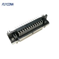 China 50 Pin Female SCSI Connector PCB Right Angle 1.27mm Pitch MDR Connector for sale
