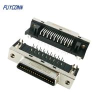 China 36 Pin SCSI Connector Right Angle Female PCB Mount 1.27mm Pitch with 1A Current Rating and -55°C to 105°C Operating Range for sale