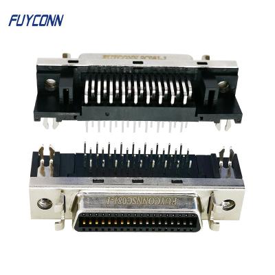 China Right Angle PCB Female SCSI Connector 36 Pin Servo Connector 1.27mm Pitch for sale