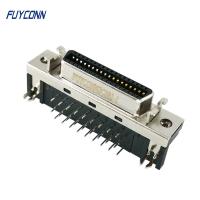 China Right Angle PCB Female SCSI Connector 36 Pin Servo Connector 1.27mm Pitch for sale