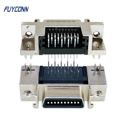 China SCSI 20 Pin Female Right Angle PCB Connector with 1.27mm Centerline and Zinc Alloy Shell for sale