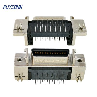 China SCSI 26-Pin Female Right Angle PCB Connector with 1.27mm Pitch and Zinc Alloy Shell for sale