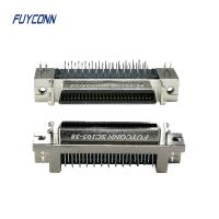 China 50 Pin SCSI Right Angle PCB Connector - 1.27mm Pitch Zinc Alloy Nickel Plated Female Socket for sale