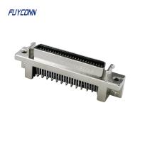 China 50 Pin SCSI Right Angle PCB Connector - 1.27mm Pitch Zinc Alloy Nickel Plated Female Socket for sale