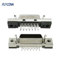 China 26 Pin SCSI Female Connector Right Angle PCB Mount 1.27mm Pitch with Fixness Hanger for sale
