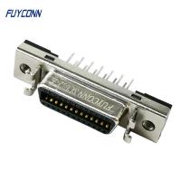 China 26 Pin SCSI Female Connector Right Angle PCB Mount 1.27mm Pitch with Fixness Hanger for sale