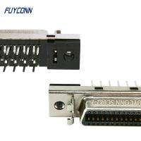 China 26 Pin SCSI Female Connector Right Angle PCB Mount 1.27mm Pitch with Fixness Hanger for sale