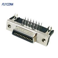 China 26-Pin Right Angle SCSI Connector 1.27mm Pitch Female MDR for PCB Board with 1A Current Rating for sale