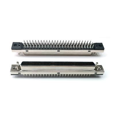China 100-Pin PCB Straight SCSI Connector - Female MDR Type with 1.27mm Pitch and 1A Current Rating for sale