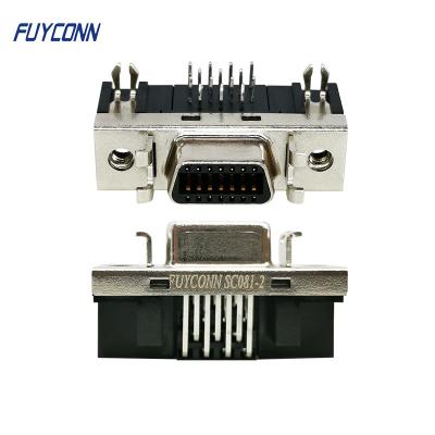China Female SCSI Connector 90 Degree R/A PCB Mount 14 Pin 1.27mm Pitch for sale