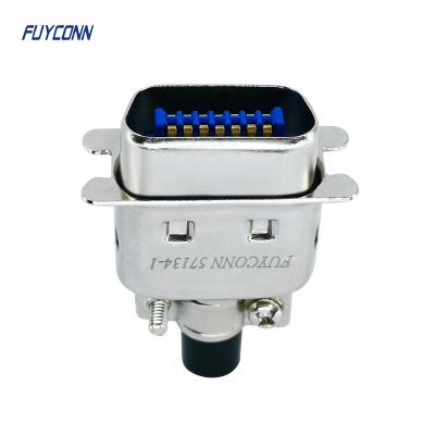 China DDK 57-30140 Centronics 14-Pin Male Ribbon Connector with Metal Hood, 2.16mm Centerline, 5A Current Rating for sale
