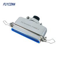 China DDK 57-60500 50-Pin Centronics Female Connector with 2.16mm Pitch and 180° Metal Hood for sale