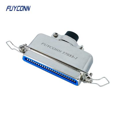 China DDK 57-60500 50-Pin Centronics Female Connector with 2.16mm Pitch and 180° Metal Hood for sale