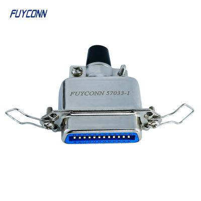 China DDK 57-60240 24 Pin Female Centronics Connector Solder Cup 2.16mm Metal Hood 180 Degree for sale