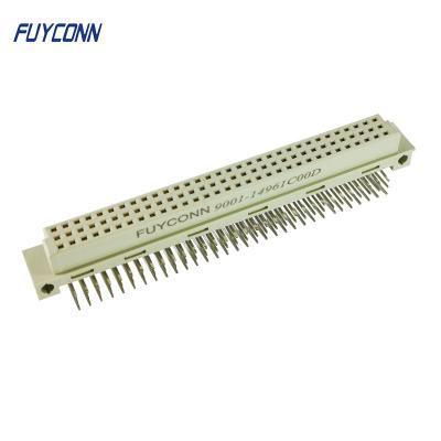 China 96-Pin DIN 41612 Right Angle PCB Connector Female 3-Row 2.54mm Pitch Eurocard Receptacle for sale