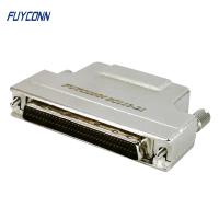 China 68 Pin Male SCSI MDR Connector Solder Cup 2.54mm Pitch with Metal Hood for sale
