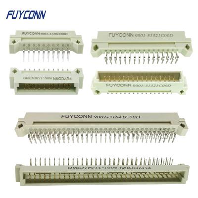 China DIN 41612 Right Angle Male Connector 2 Rows 64 Pin Eurocard PCB 2.54mm Pitch for sale