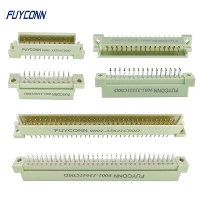 China DIN41612 Connector Male Vertical Straight PCB 2 Rows 64 Pin 2.54mm Pitch for sale