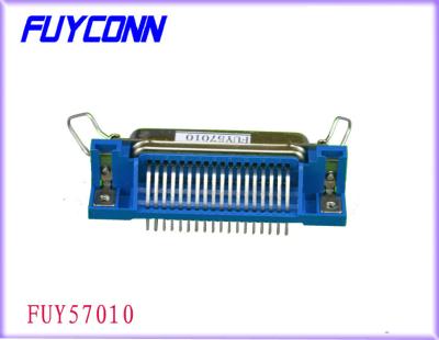 China 36-Pin Right Angle IEEE 1284 PCB Connector - Female Receptacle with 2.16mm Pitch and 5A Rating for sale