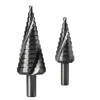 China 3 Flute HSS Step Drill Bit High Speed Steel Step Bit M2 M2Al Three Spiral Flute for sale