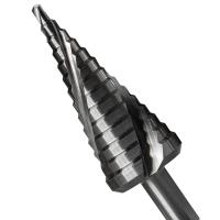 China 3 Flute HSS Step Drill Bit High Speed Steel Step Bit M2 M2Al Three Spiral Flute for sale
