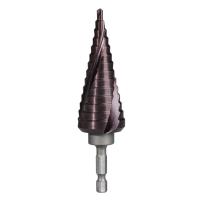 China Impact 4-30mm HSS Step Drill Two Spiral Flute 1/4 Inch Hex Quick Change Shank for sale
