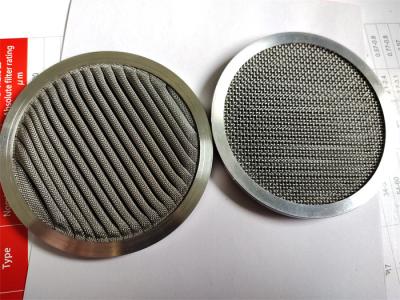 China 1 Micron Stainless Steel Wire Cloth Discs Ss 304 Rimmed Pleated for sale