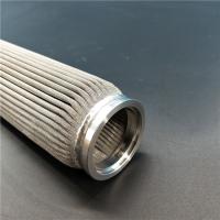 China Viscous Liquid Filtration Dia 180mm 3µM Pleated Wire Mesh Filter for sale
