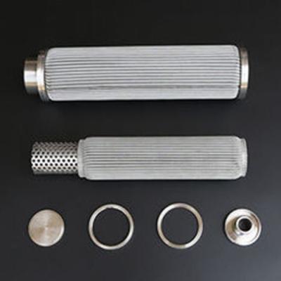 China High Porosity strength SUS304L SUS316L Pleated Wire Mesh Filter for sale