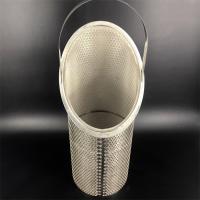 China 3mm Aperture Emulsion Filter 1mm Wall Thickness Perforated Mesh Basket for sale