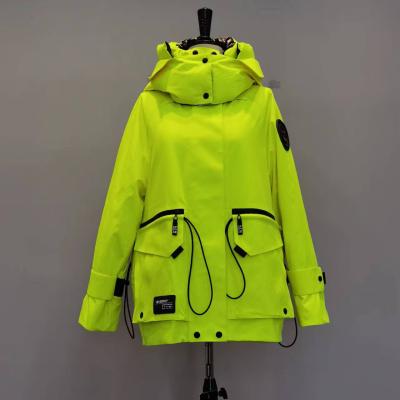 China FODARLLOY 2022 new winter plus size warm women's coat long hooded cotton-padded clothes women shiny fashion yellow for sale