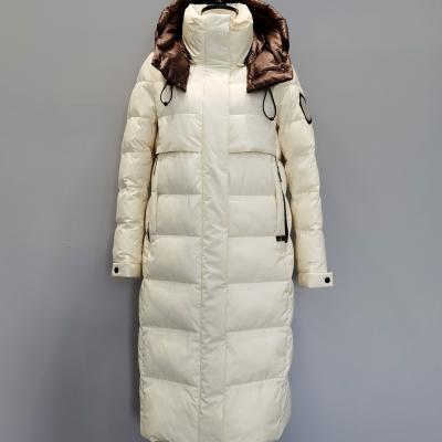 China FODARLLOY Ladies Warm Hooded Cotton-padded Clothes Slim Long Down Winter Jackets Women Coats Woman Coat F23163 for sale