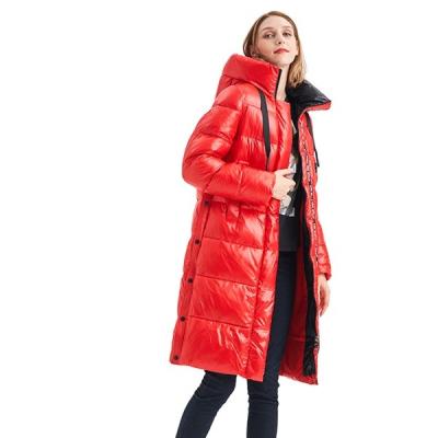 China FODARLLOY Warm hooded cotton-padded clothes women slim long down winter jackets women coats for sale
