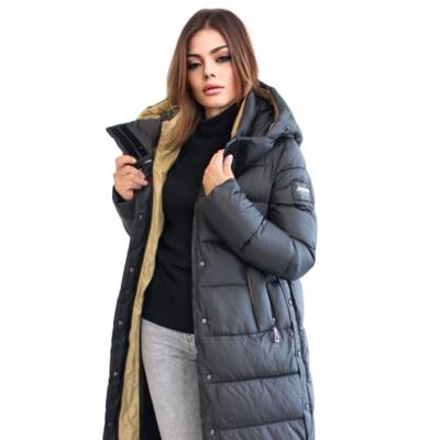 China FODARLLOY Wholesale ladies warm hooded cotton-padded clothes slim long down winter jackets women coats for sale